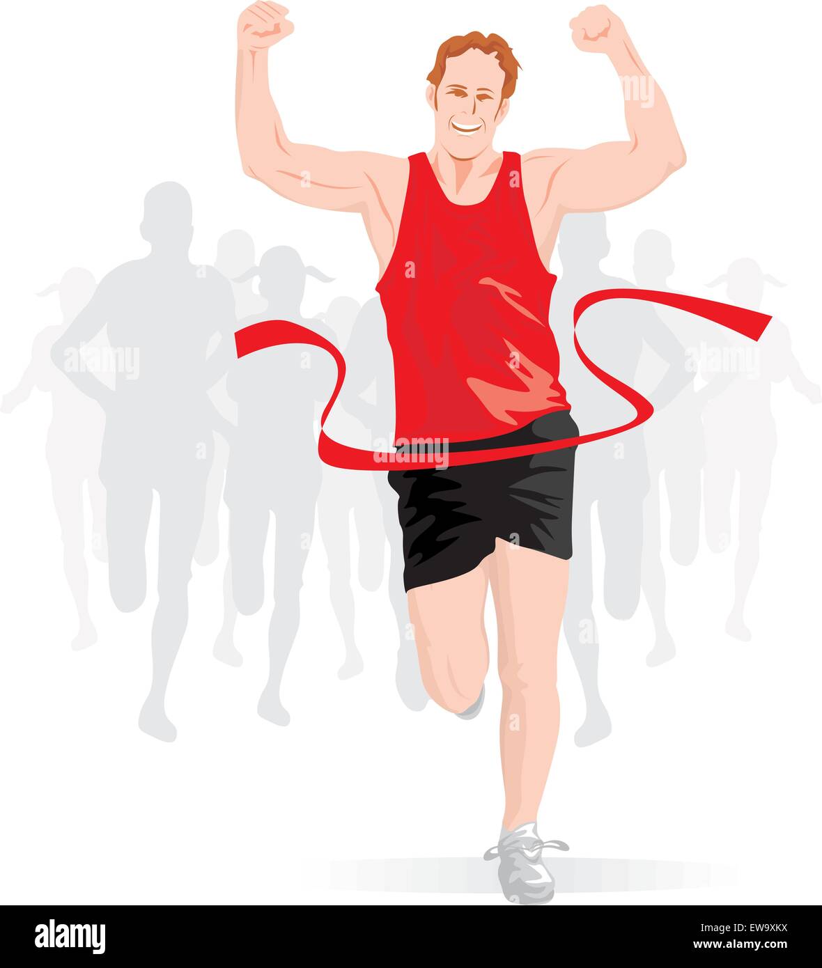 Drawing athletic runner sport active Immagini Vettoriali Stock - Alamy