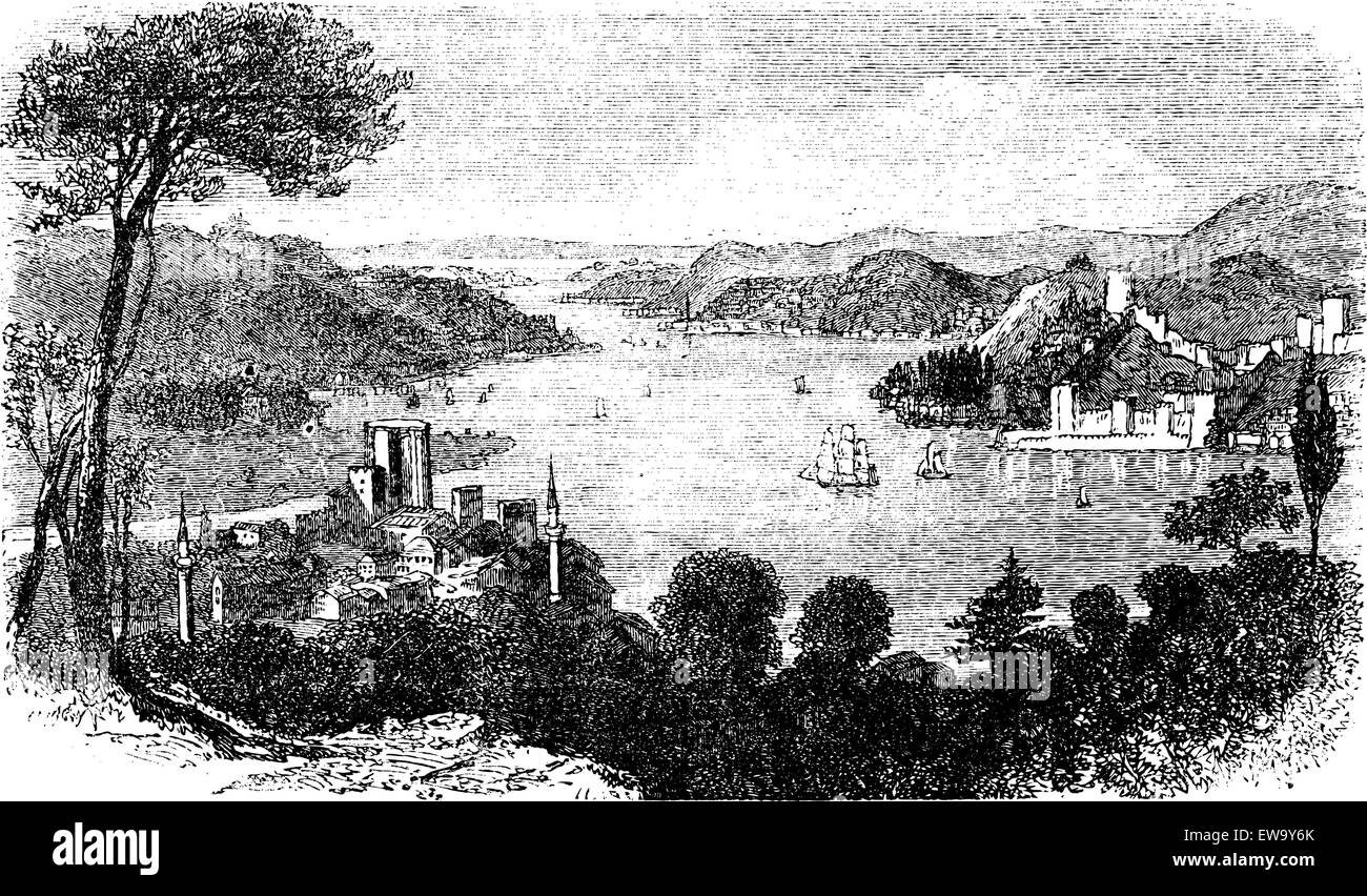 Stretto del bosforo a istanbul Immagini Vettoriali Stock - Alamy