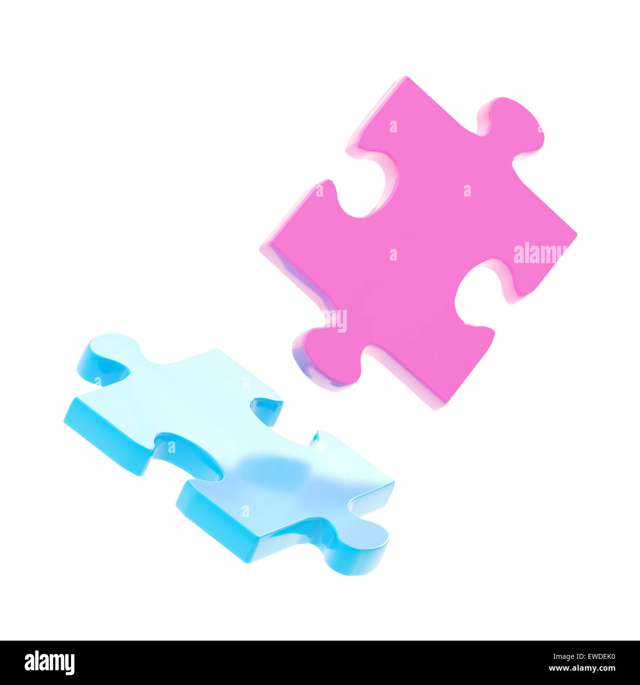 3d render two puzzle pieces immagini e fotografie stock ad alta ...