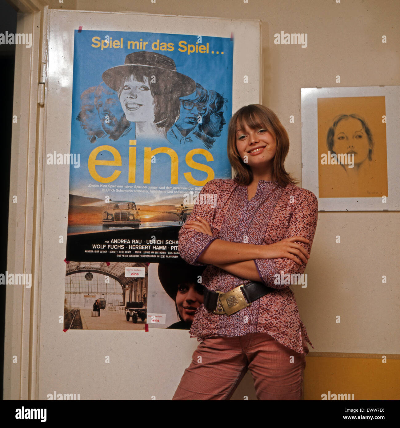 Deutsche Schauspielerin und Fotomodell Andrea Rau, Deutschland 1970er ...