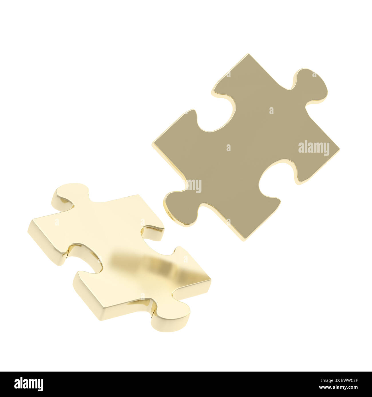 3d render two puzzle pieces immagini e fotografie stock ad alta ...