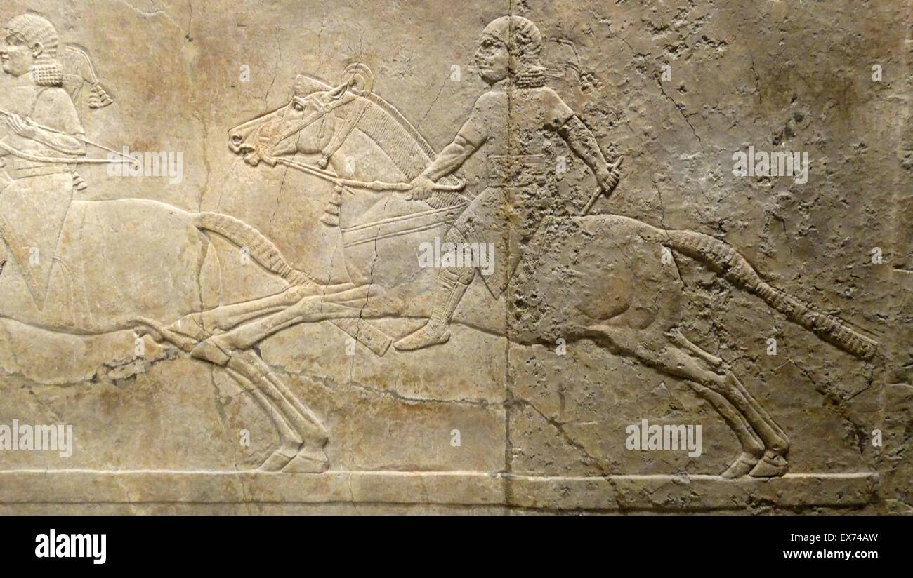 Rilievo raffigurante il royal lion hunt. Assira, circa 645-635 BC Da ...