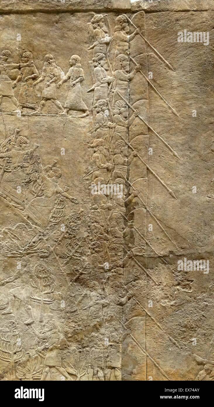 Rilievo raffigurante il royal lion hunt. Assira, circa 645-635 BC Da ...