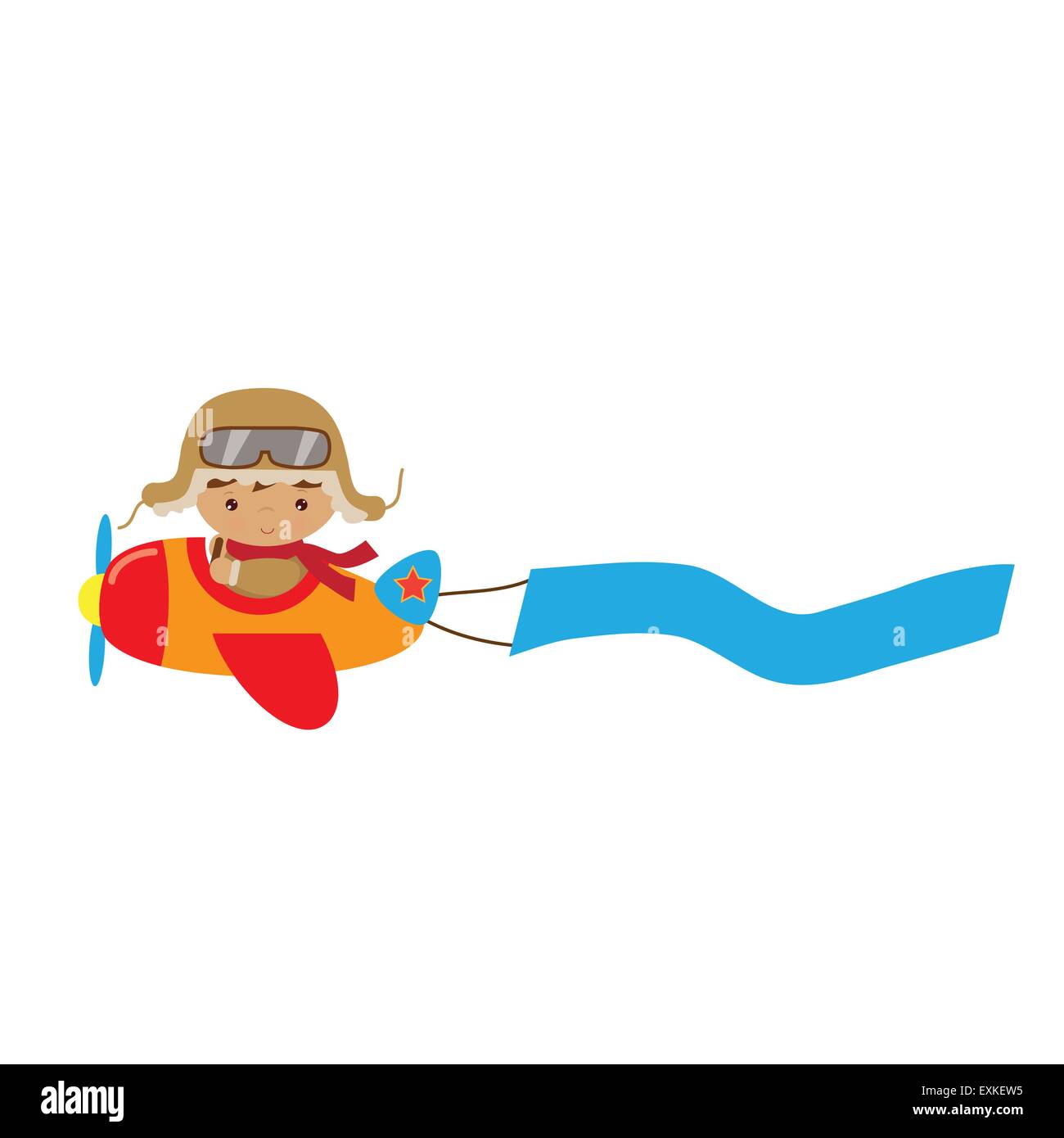 Airplane aviator boy cartoon cute funny illustration isolated pilot ...