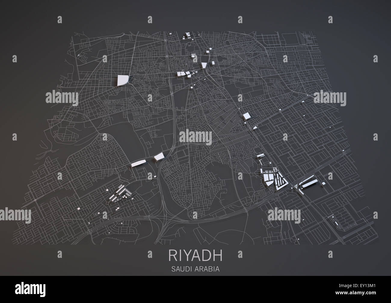 Vista satellitare della mappa di Riyadh, Arabia Saudita Foto stock - Alamy