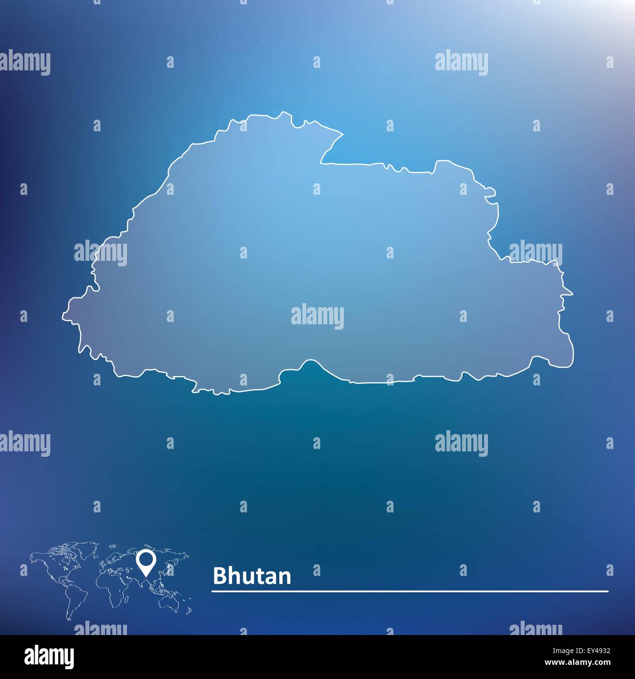 Mappa del bhutan del paese Immagini Vettoriali Stock - Alamy