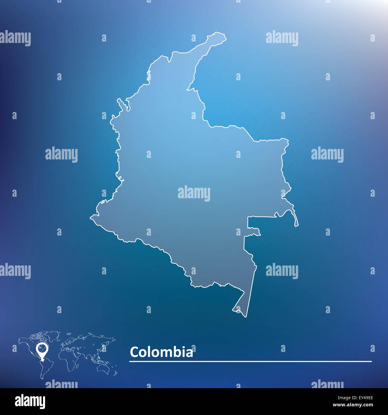 Mappa della colombia del paese Immagini Vettoriali Stock - Alamy