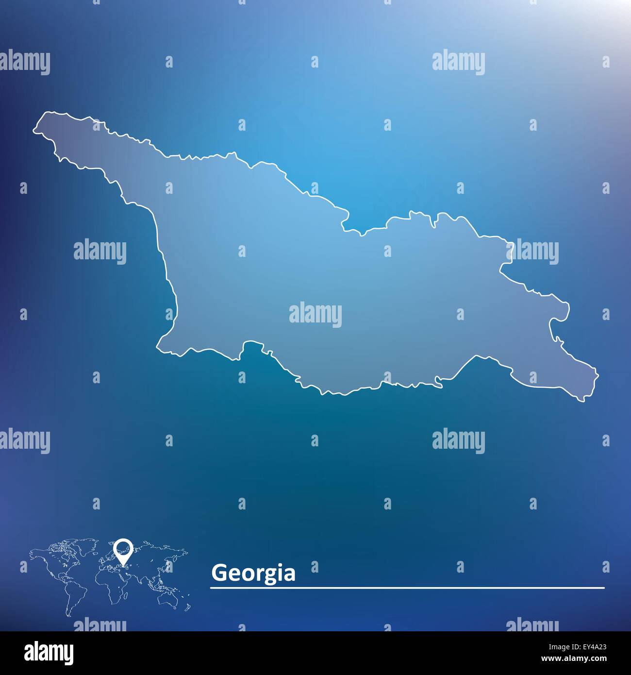 Mappa di stato georgia Immagini Vettoriali Stock - Alamy