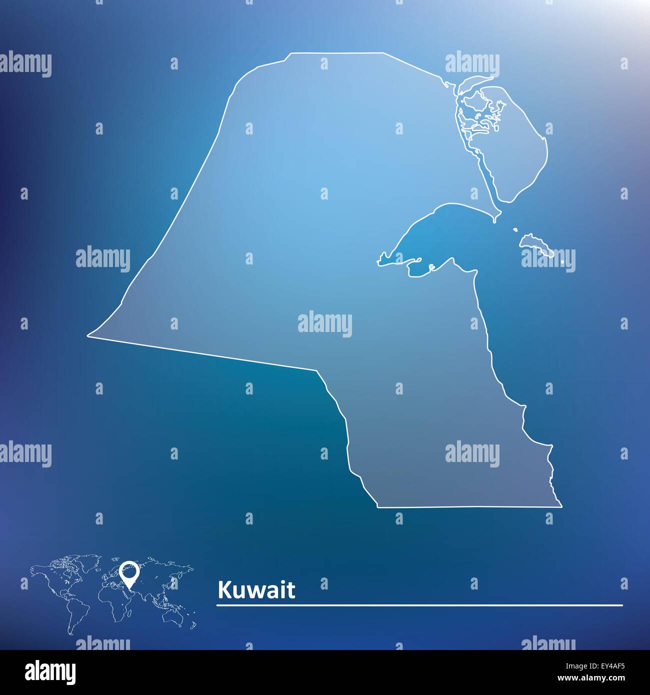 Mappa del paese del kuwait Immagini Vettoriali Stock - Alamy