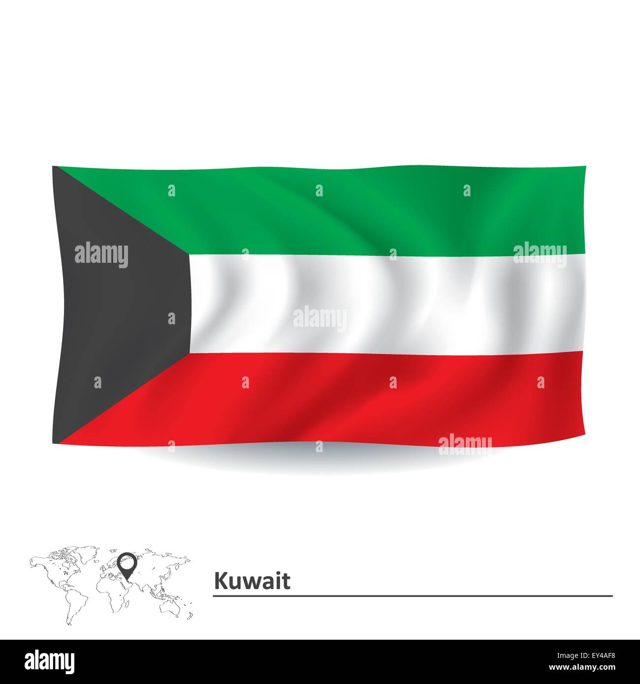 Mappa della bandiera del kuwait Immagini Vettoriali Stock - Alamy