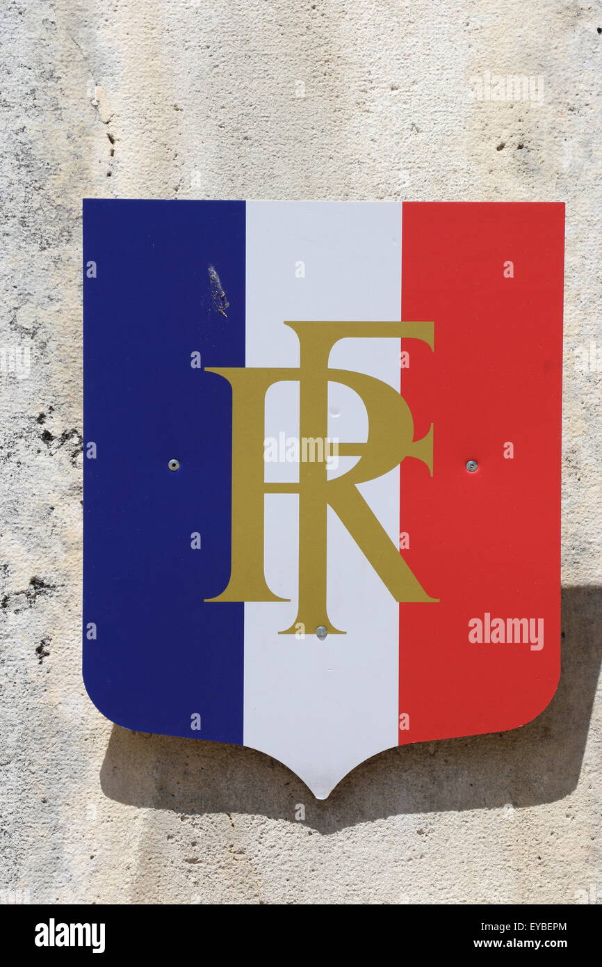 Lo stemma della Repubblica francese Foto stock - Alamy