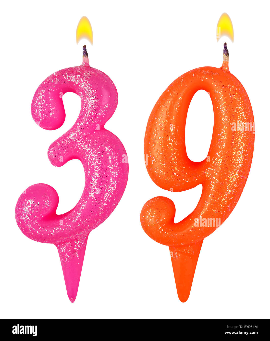 Birthday candle number 39 flame immagini e fotografie stock ad alta ...