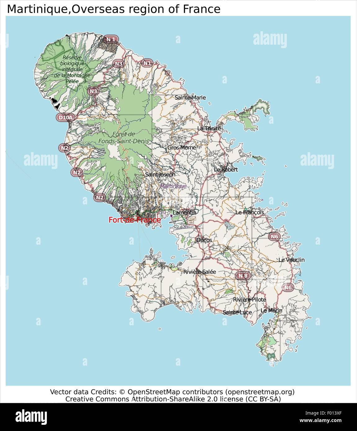 Mappa Dell'isola Martinique Immagini e Fotos Stock - Alamy