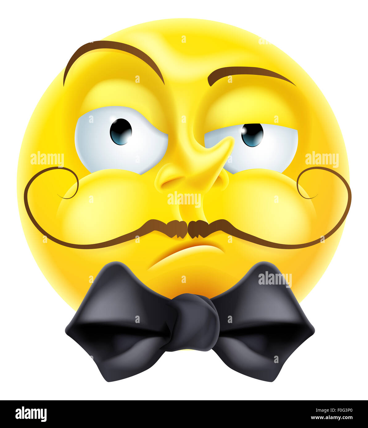 Un altezzoso arrogante condiscendente guardando gli Emoji emoticon ...