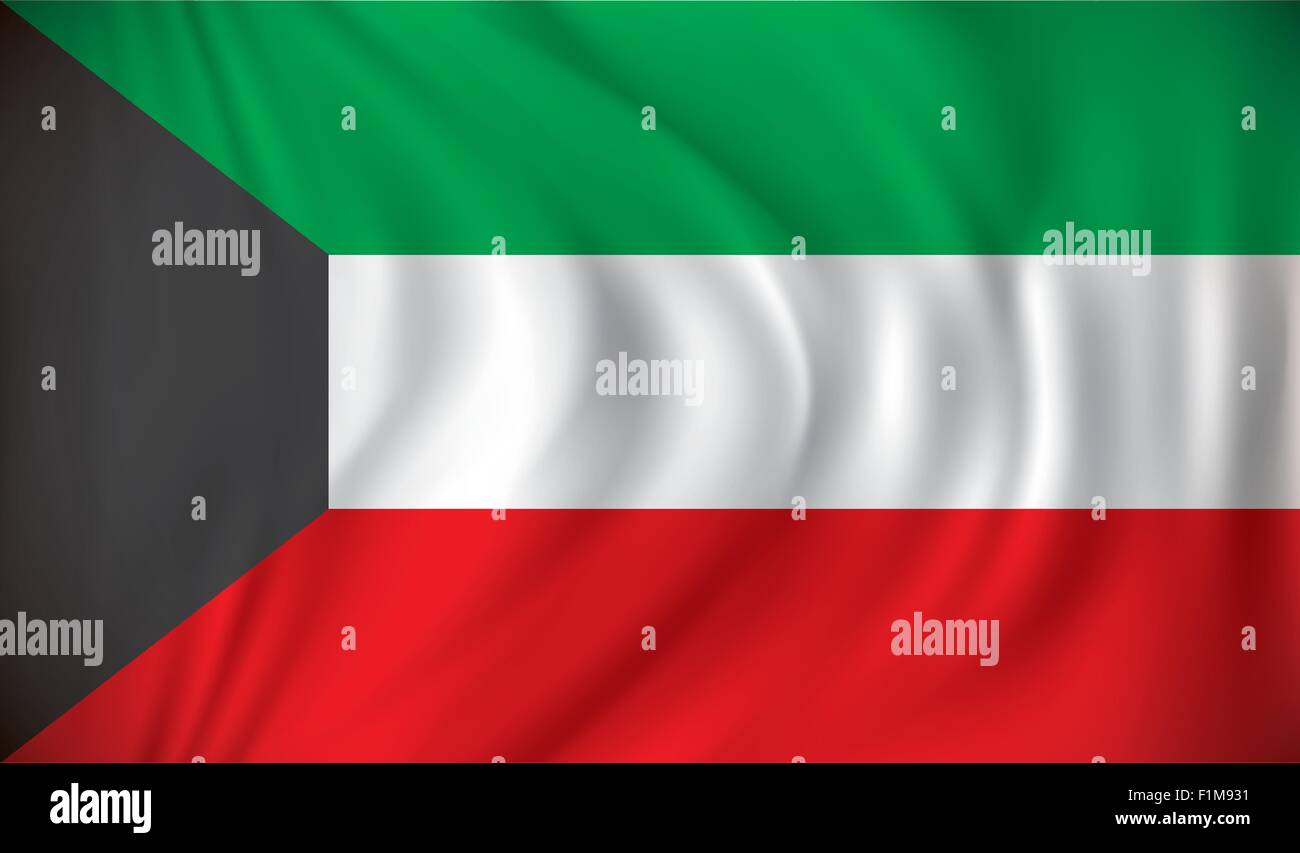Mappa della bandiera del kuwait Immagini Vettoriali Stock - Alamy