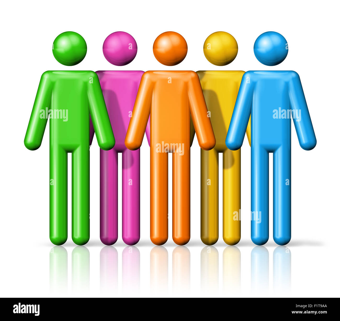 Tridimensionali di gruppo di persone stick figure - colorata Foto stock ...