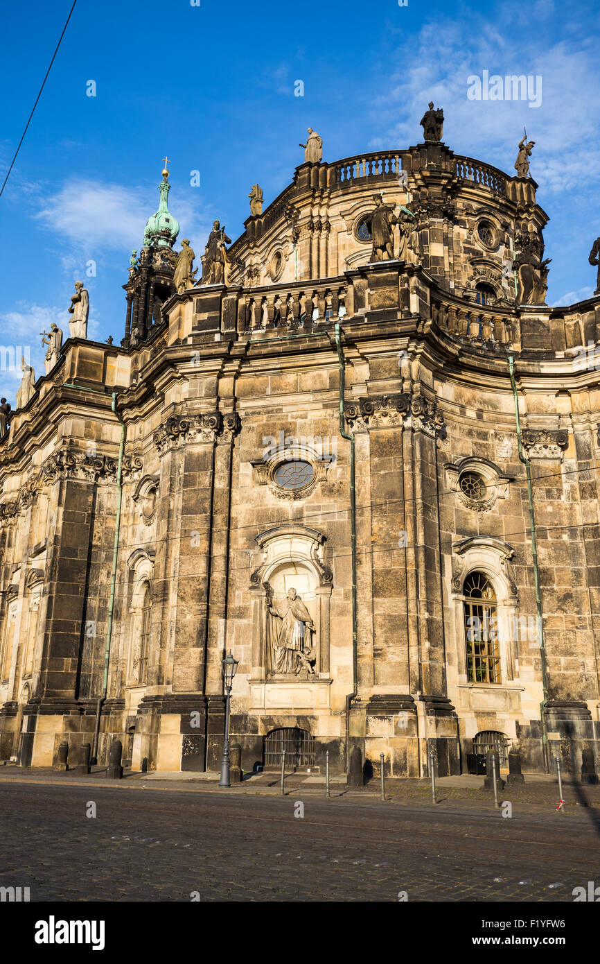 Centro storico di dresda con il castello della cattedrale di st trinity ...