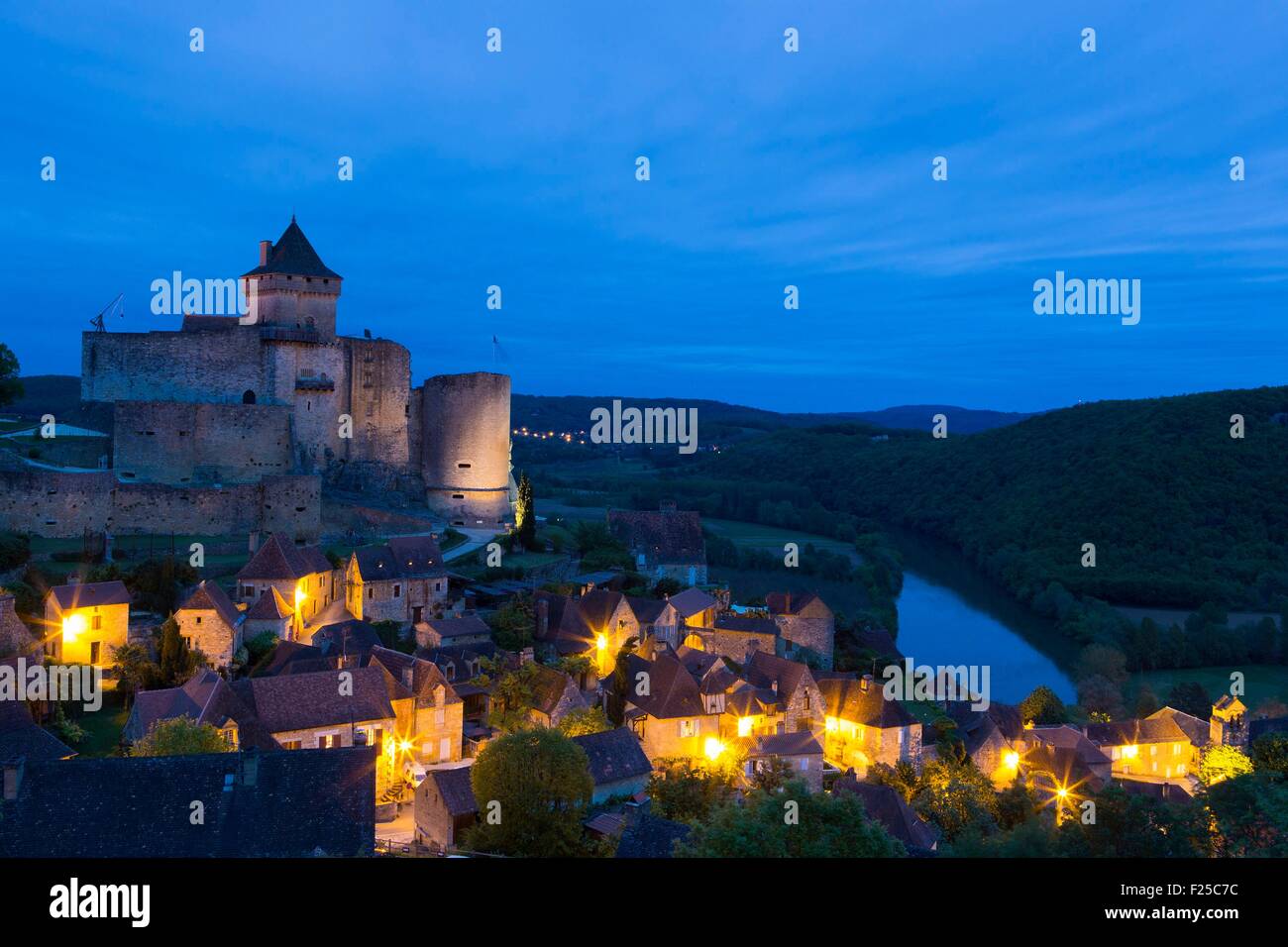 Francia, Dordogne, Perigord Noir, Valle della Dordogna, Castelnaud la ...