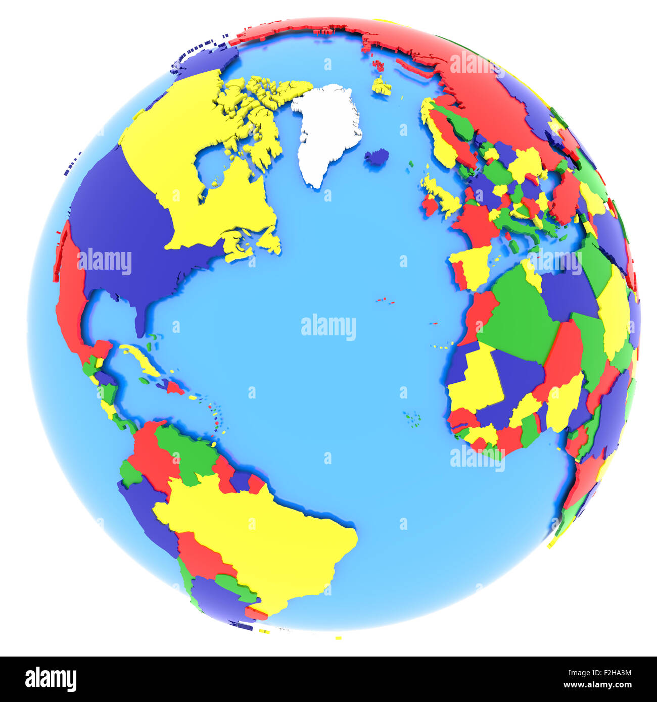 Mappa Politico dell emisfero occidentale con paesi in quattro colori ...