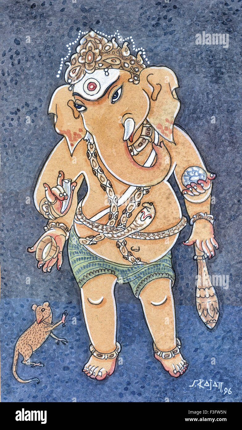 Ganesha kroncha mouse brosmio dolce macis credenza indù induismo arte ...