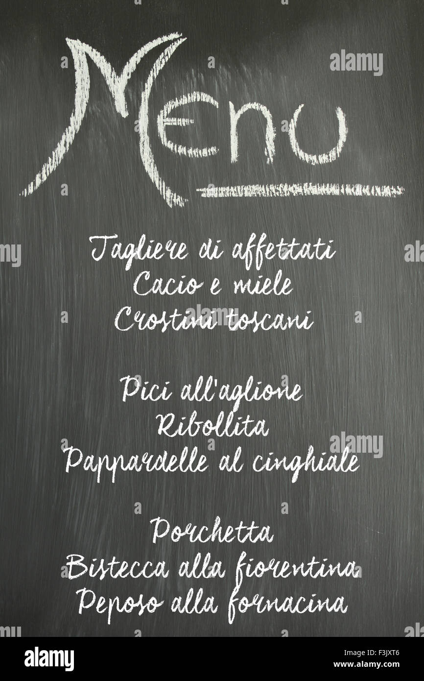 Ristorante menu lavagna italiana immagini e fotografie stock ad alta ...