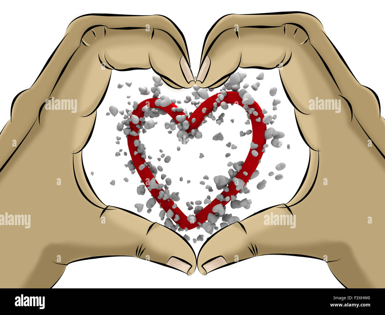 Mano che mostra il gesto del cuore immagini e fotografie stock ad alta ...