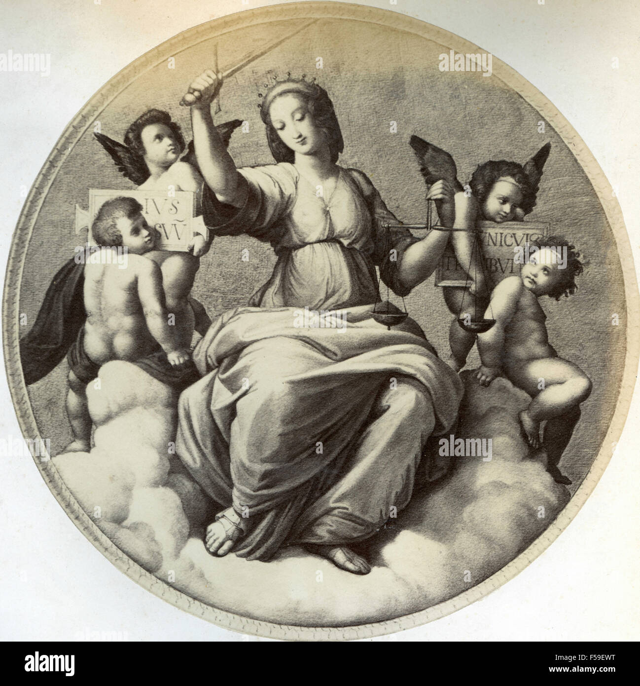 Giustizia, affresco di Raffaello Sanzio, Musei Vaticani Foto stock - Alamy