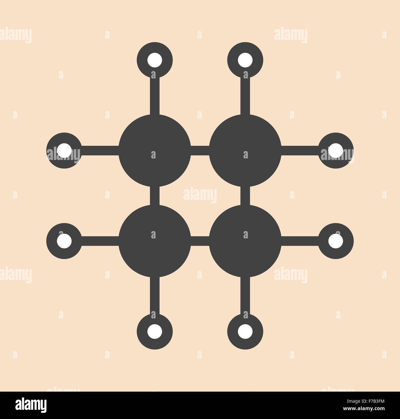 Ciclobutano alcano ciclico (cicloalcano molecola). Stilizzata di ...
