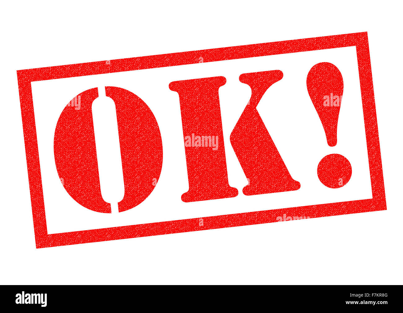 OK! Rosso timbro di gomma su uno sfondo bianco Foto stock - Alamy