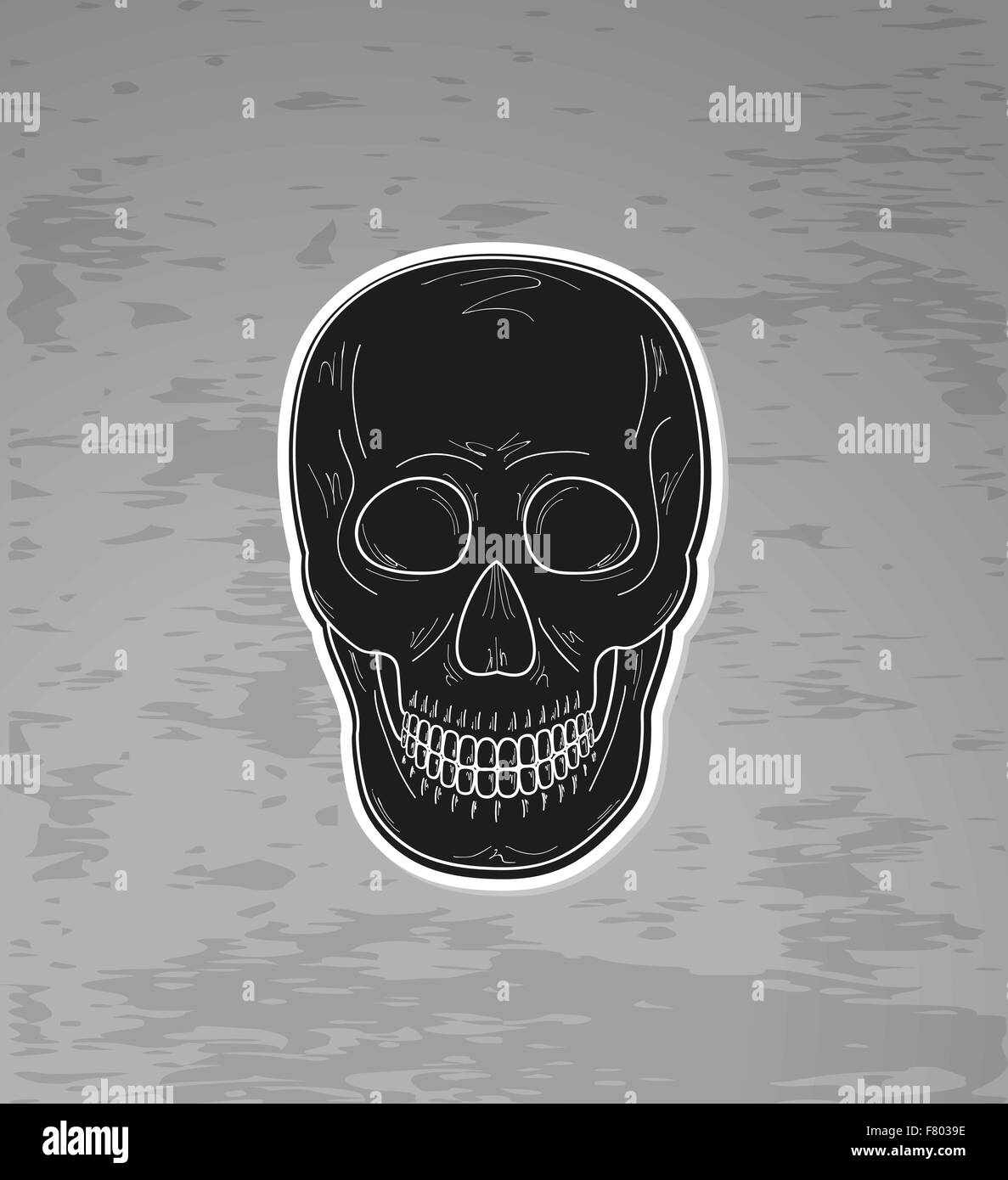 Teschio umano bianco e nero Immagini Vettoriali Stock - Alamy