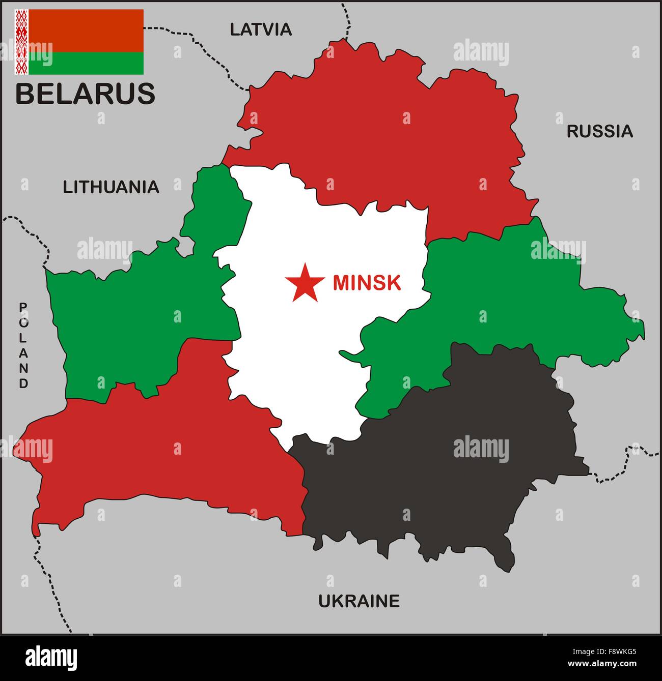 Mappa di bielorussia immagini e fotografie stock ad alta risoluzione ...
