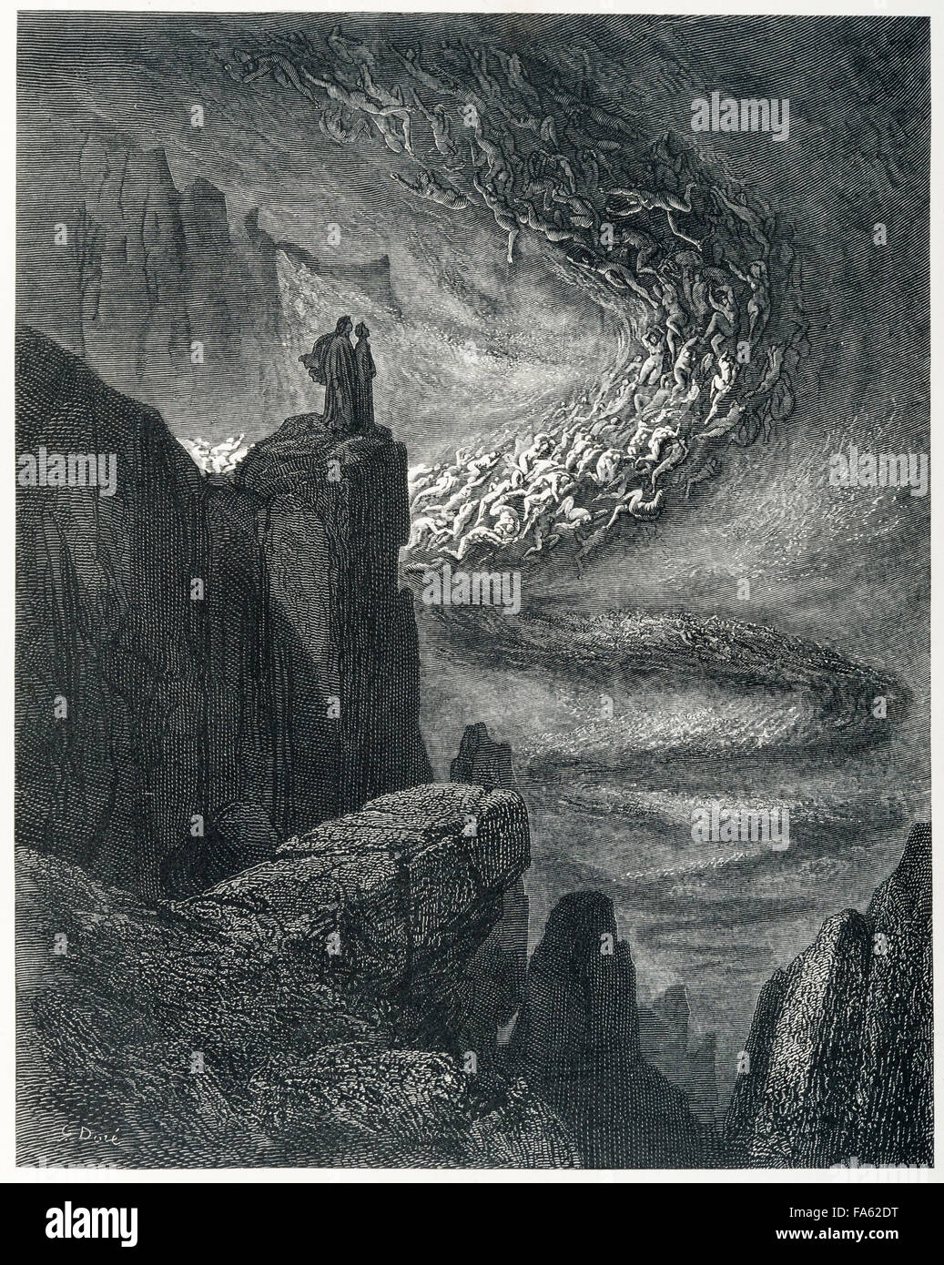 L'Inferno (la visione dell'Inferno) dal 13c poeta italiano Dante ...