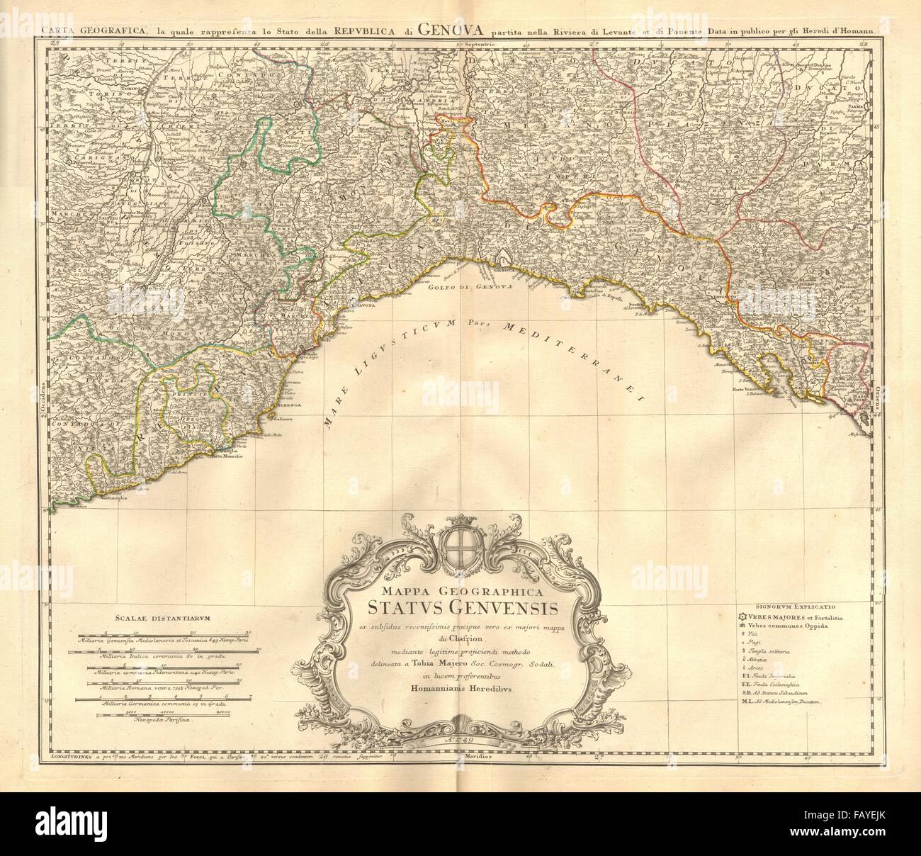 'Mappa stato Geographica Genuensis' Repubblica di Genova. Liguria ...
