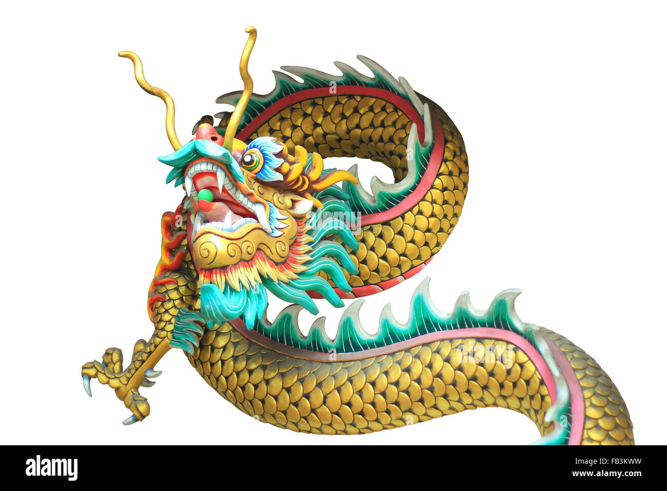 La Cina testa di drago e la statua del corpo isolato su sfondo bianco ...