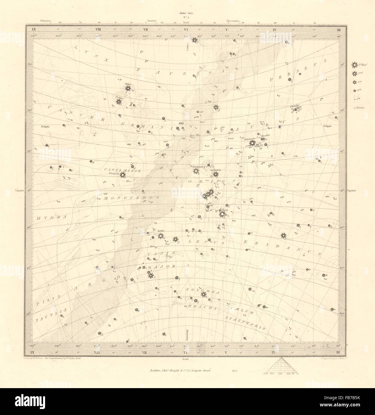 Astronomia: Celeste Star mappa. Mappa stellare, II. Solstizio d'estate ...