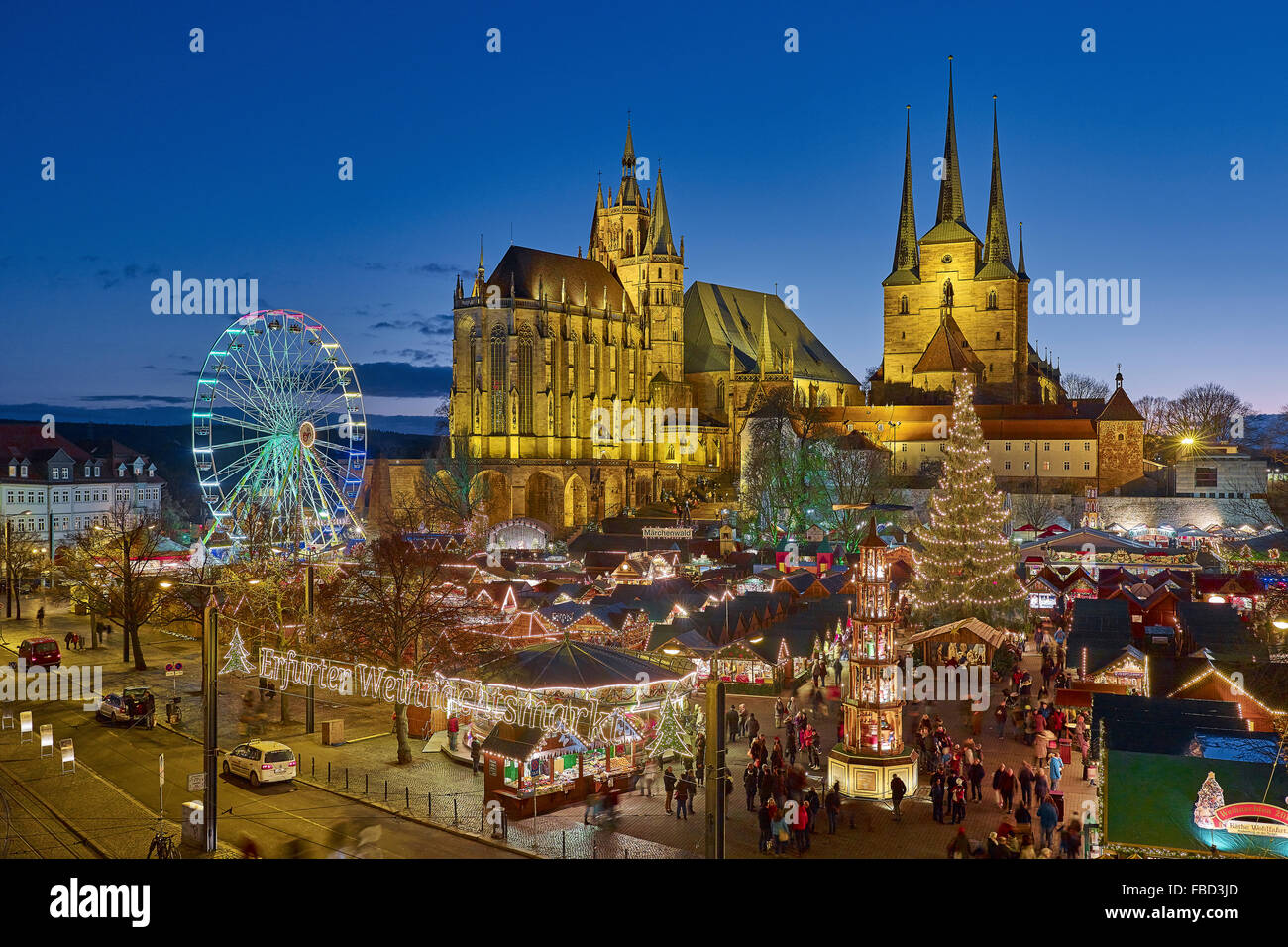 Erfurt Mercatino di Natale, Turingia, Germania Foto stock - Alamy
