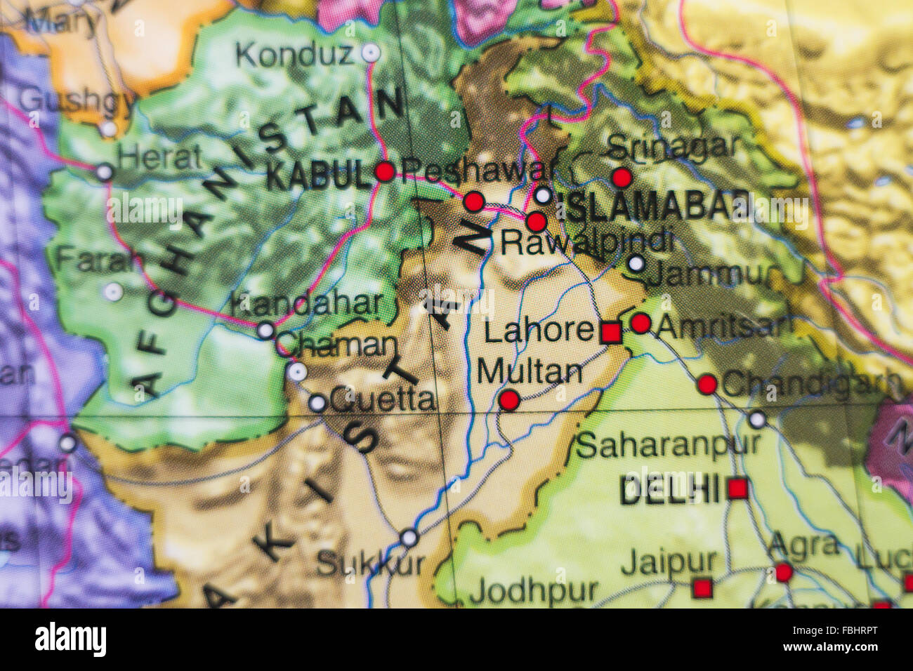 Foto di una mappa del Pakistan e la capitale Islamabad Foto stock - Alamy