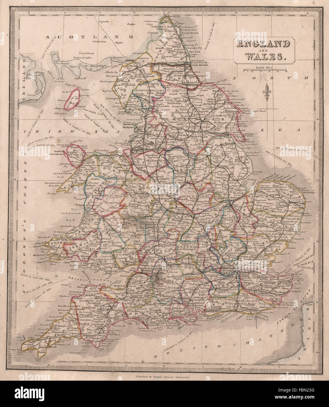 Mappa di johnson dell'inghilterra e del galles immagini e fotografie ...