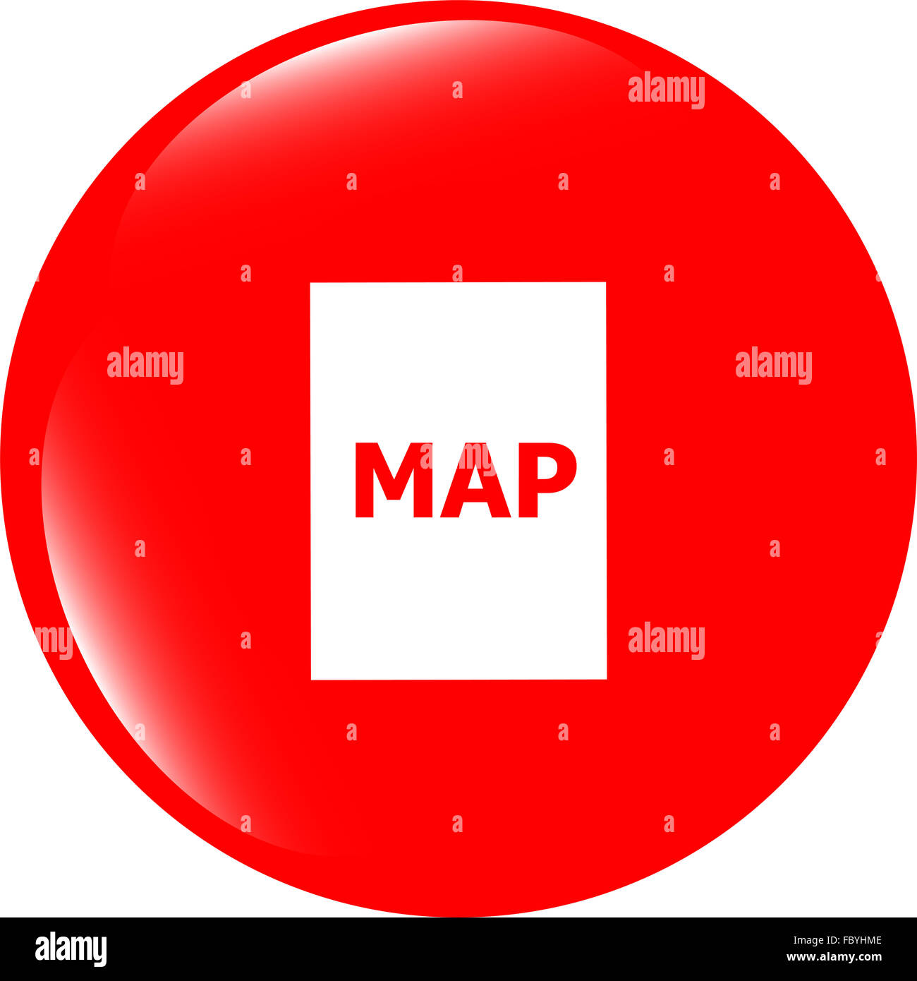Mappa icona pulsante web con mappa Foto stock - Alamy