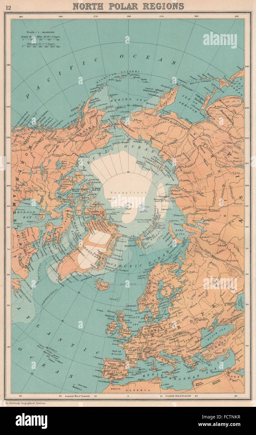 Arctic north pole map immagini e fotografie stock ad alta risoluzione ...