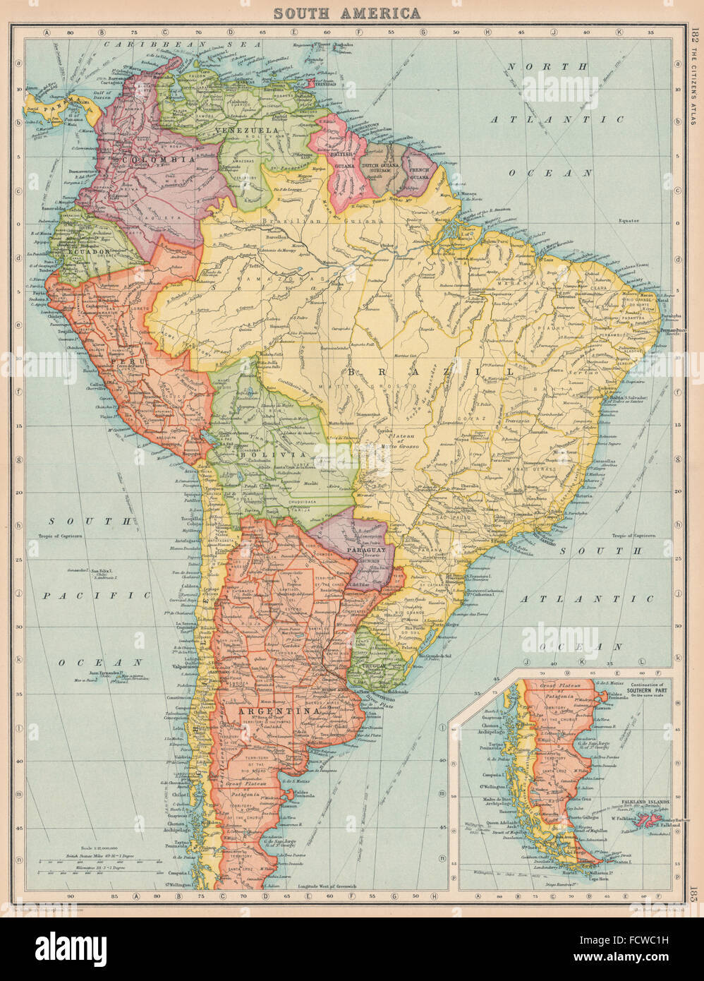 Mappa politica sudamerica immagini e fotografie stock ad alta ...