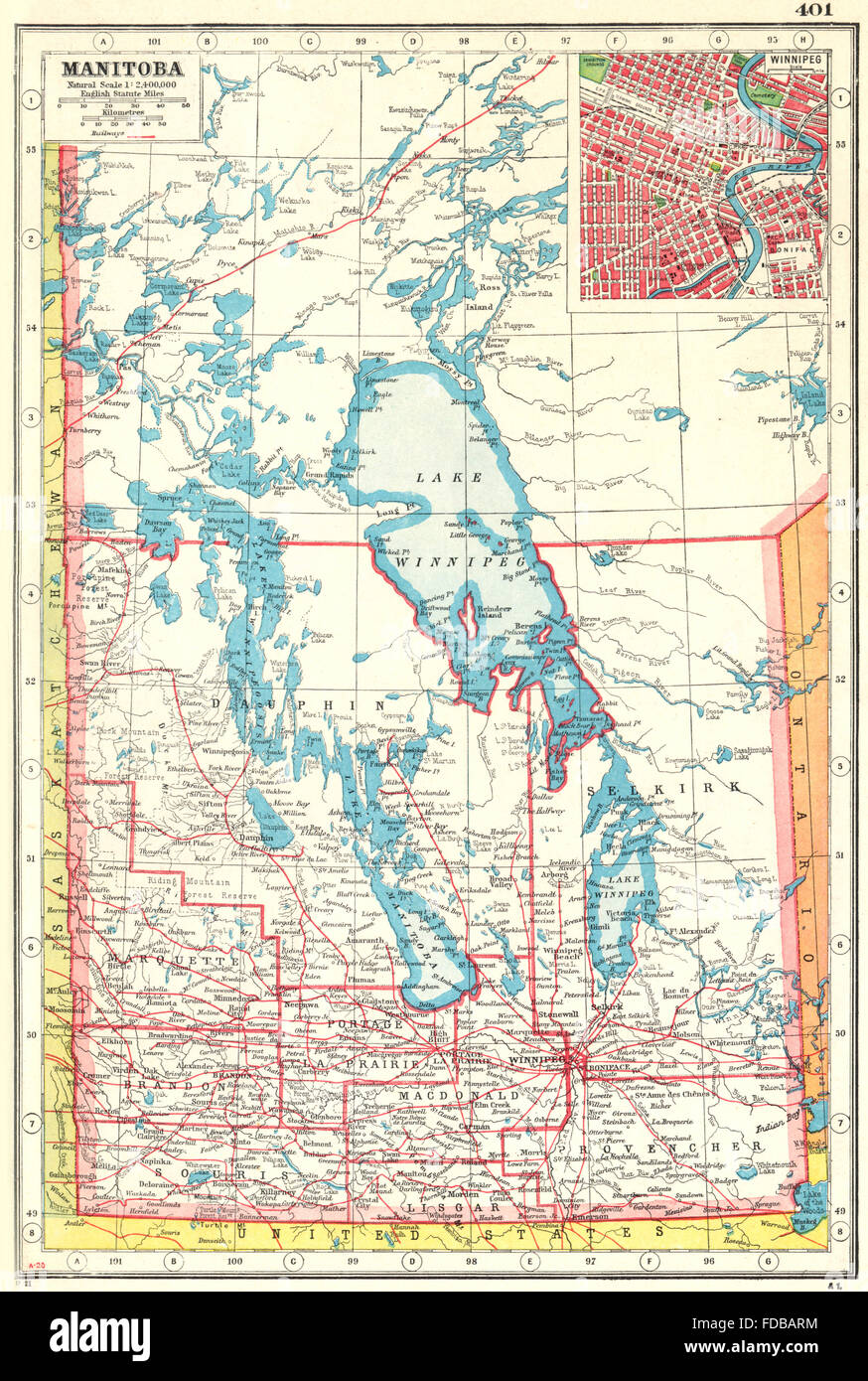 Mappa antica di manitoba immagini e fotografie stock ad alta ...