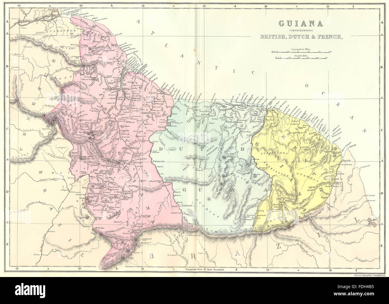 GUYANA: Guyana British,Olandese e Guiana francese Guiana Suriname ...
