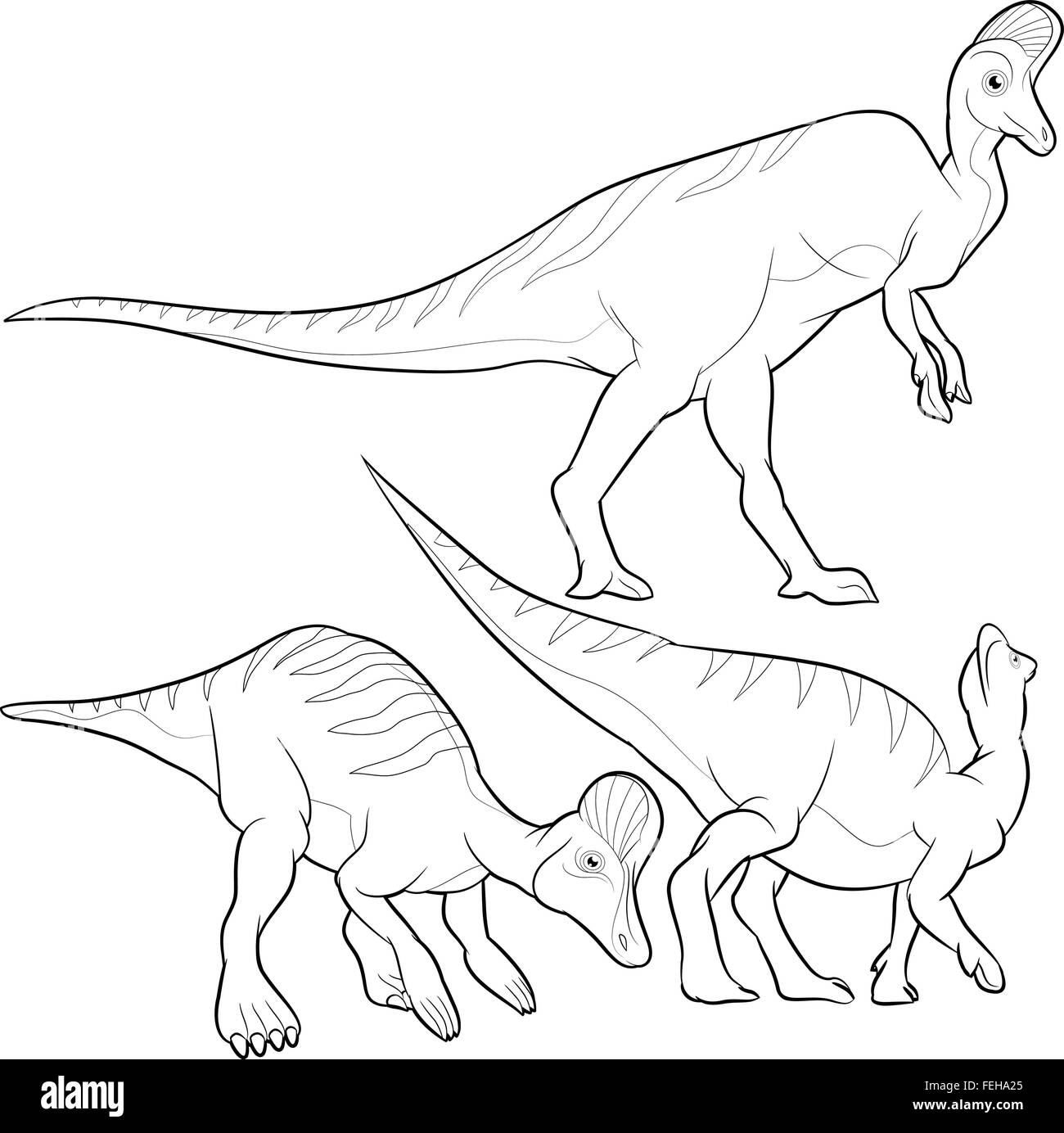 Carino gruppo vettore di dinosauri cartoon molte azioni.Tirannosauro ...