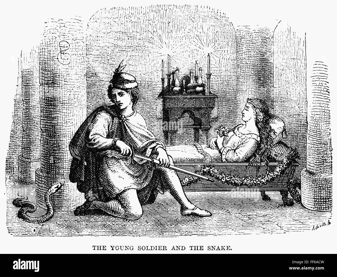 GRIMM: tre bianchi serpenti. /N'Tegli giovane soldato e la sua serpenti ...