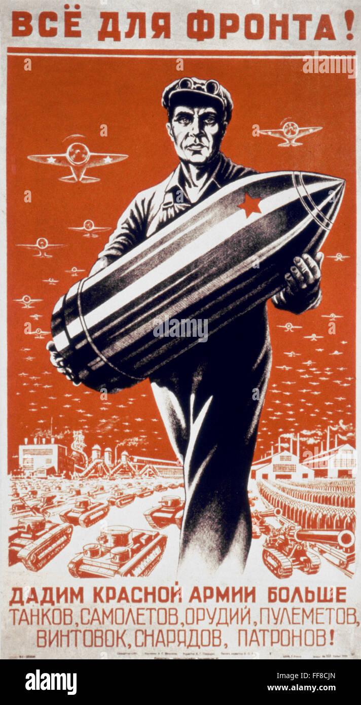 II Guerra Mondiale: POSTER sovietico. /N'tutto per il fronte ...