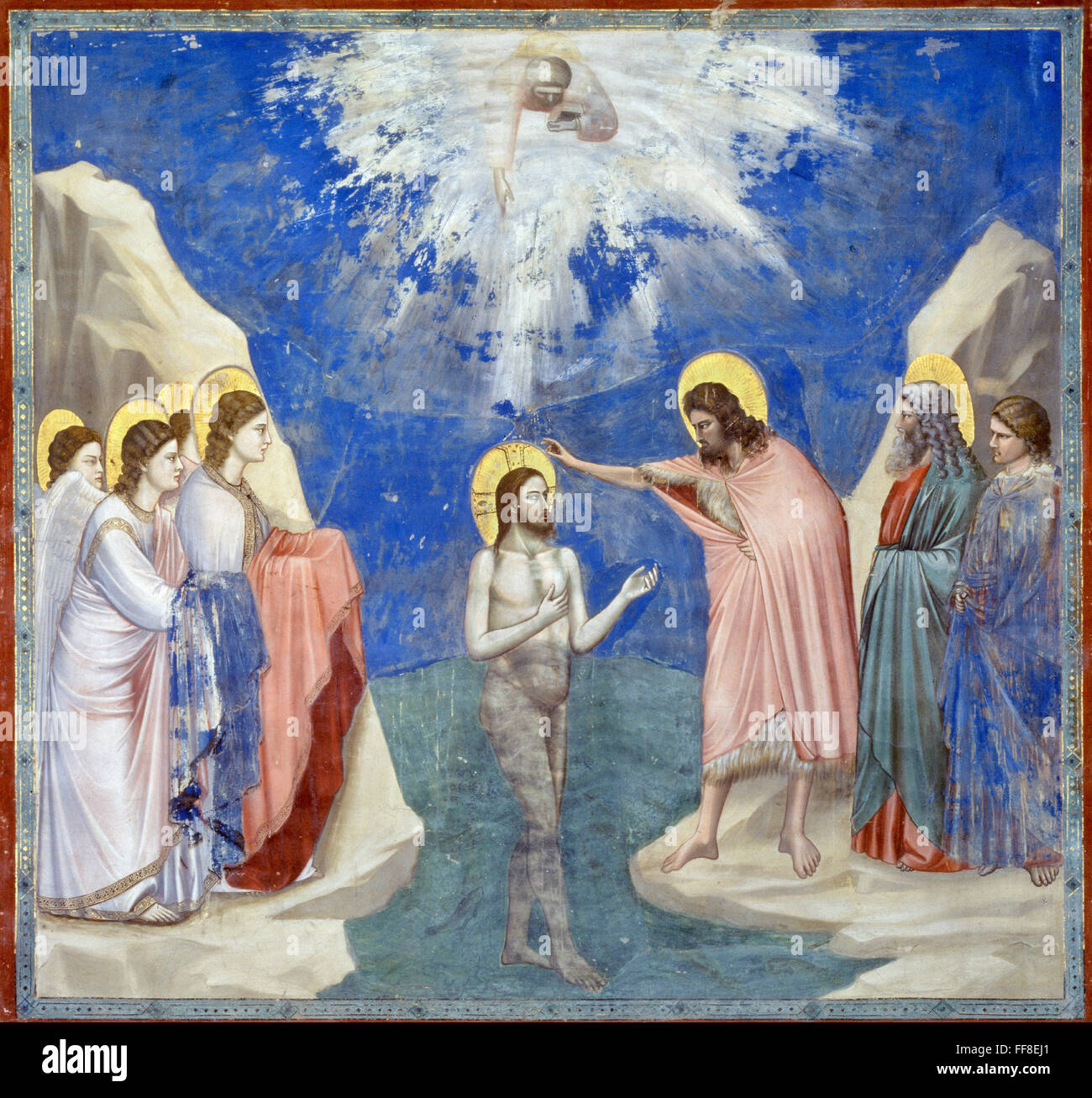 Il Battesimo di Cristo. /NFresco dalla Cappella degli Scrovegni di ...