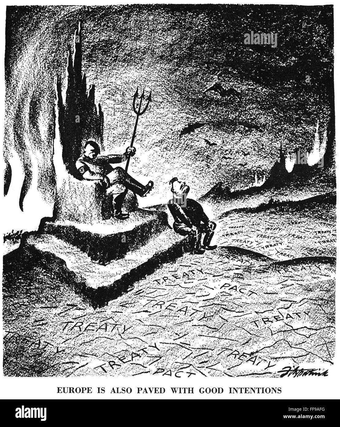 CARTOON: Hitler e Mussolini. /N'Europa è lastricata di buone intenzioni ...