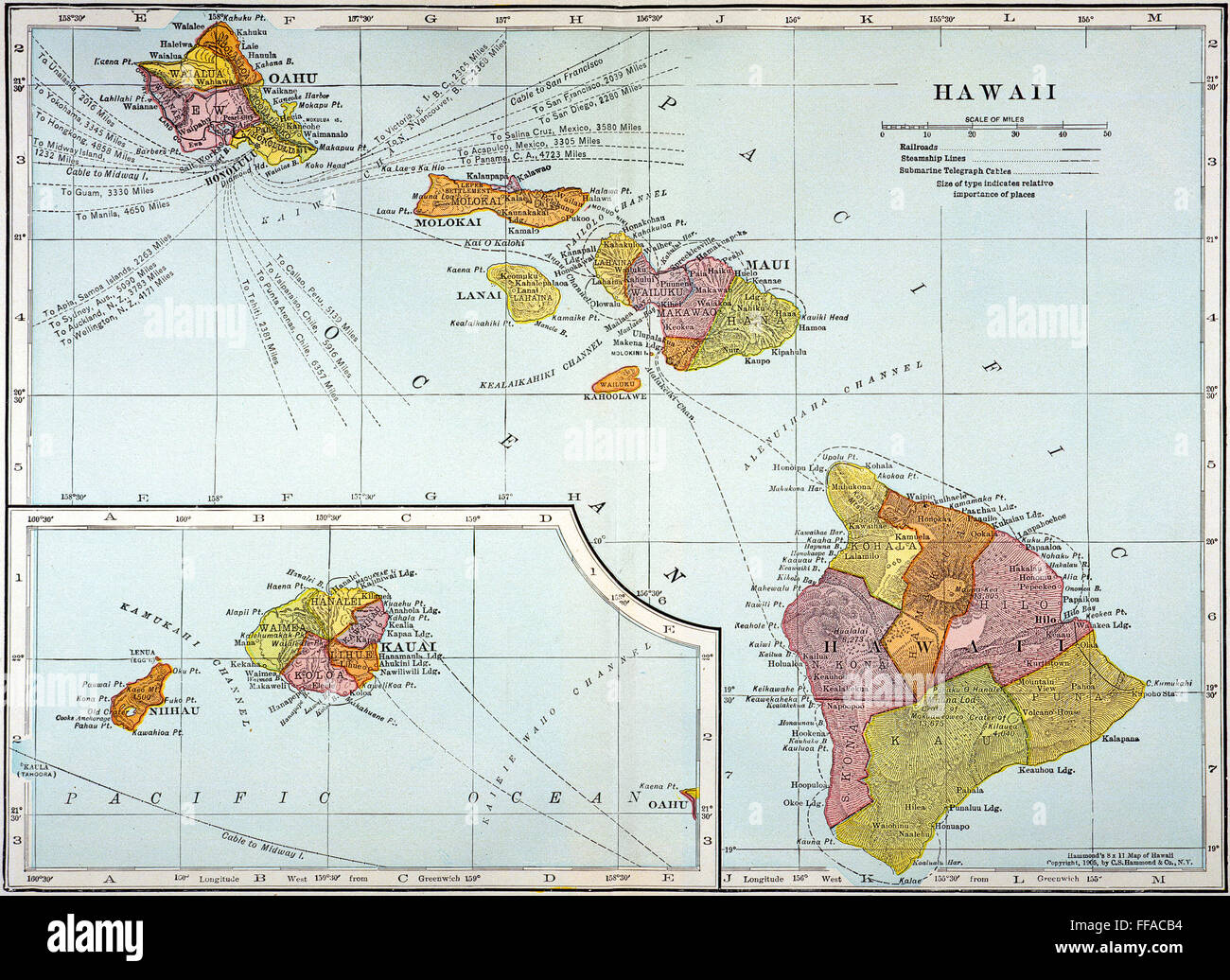 Mappa delle hawaii immagini e fotografie stock ad alta risoluzione - Alamy