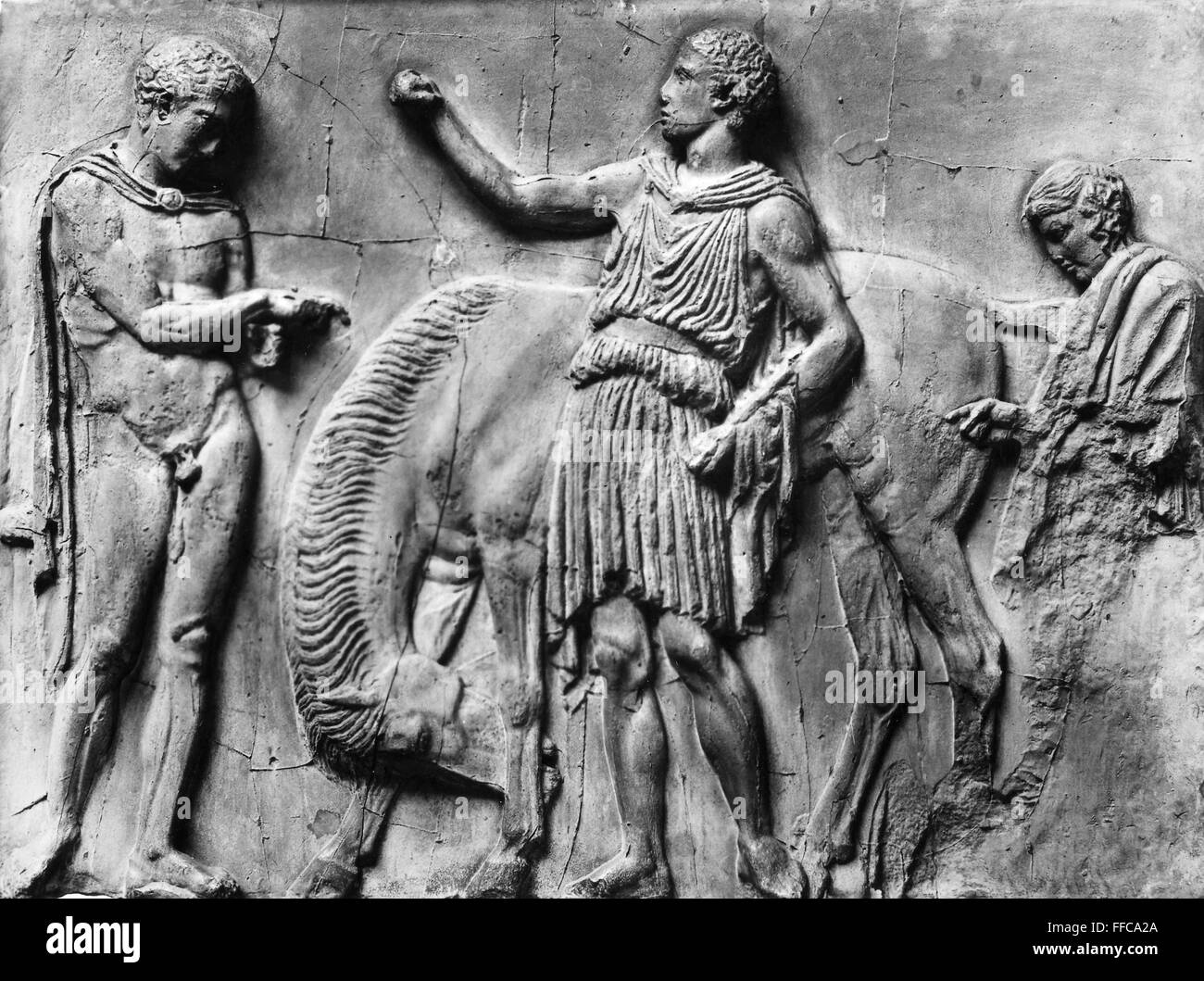 Il Partenone: cavaliere. /NHorseman preparando per la Panathenaic ...